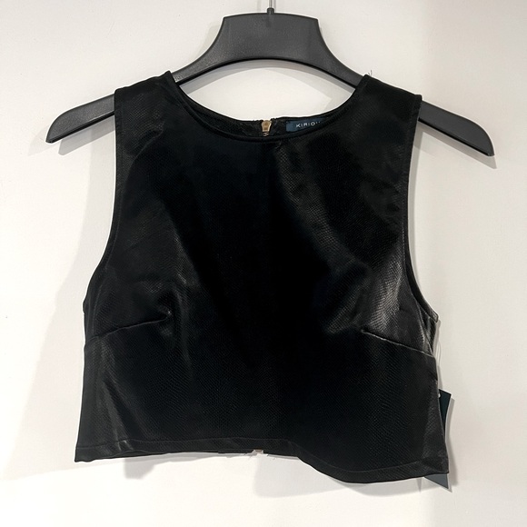 KIRIOUS LOS ANGELES | Tops | Kirious Los Angelesnwt Black Faux Leather ...